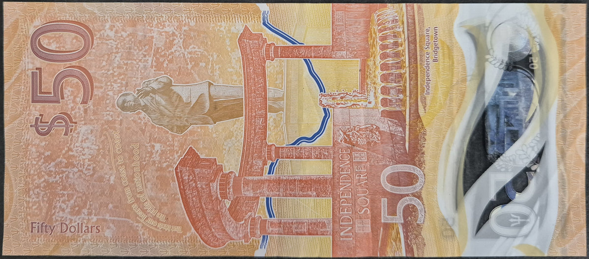 Barbados 50 Dollars Polymer Banknote – Coinpeeps