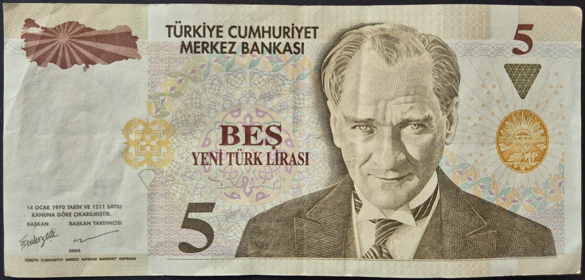 Turkey 5 Lira Banknote – Coinpeeps