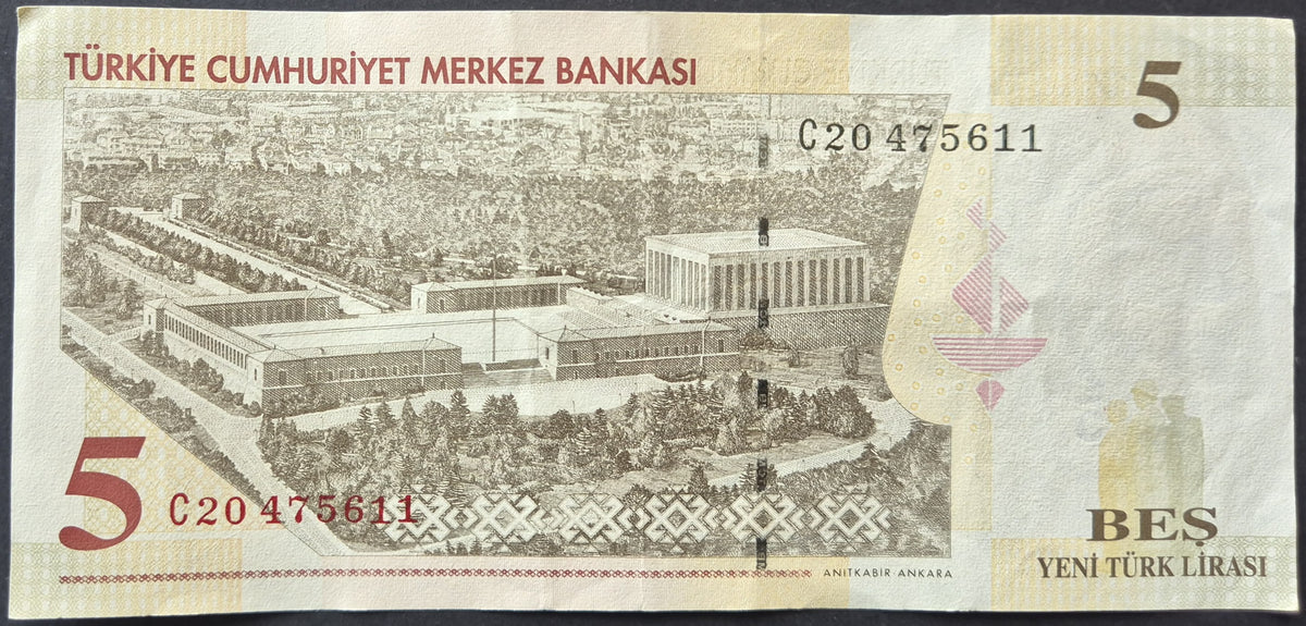 Turkey 5 Lira Banknote – Coinpeeps
