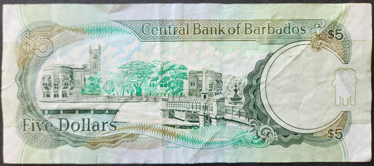 Barbados 5 Dollars Banknote 2007 - 2012 series – Coinpeeps