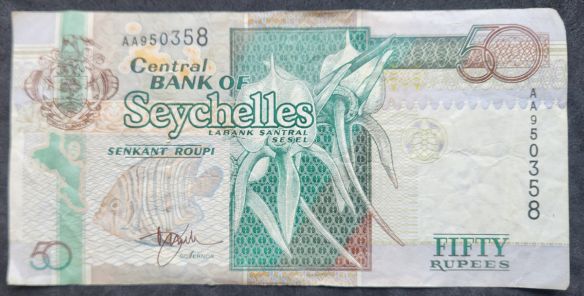 Seychelles 50 Rupees (1998) Banknote – Coinpeeps
