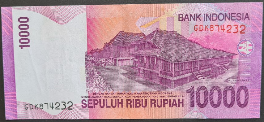 Indonesia 10,000 Rupiah Banknote - set of 8 consecutive numbers – Coinpeeps